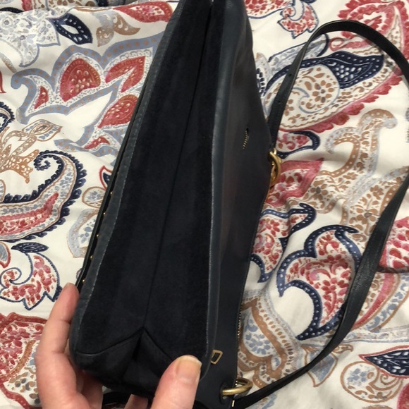 Coach | Bags | Coach Navy Purse With Gold Rivets | Poshmark